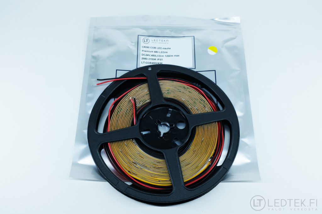 CRI90 COB LED Strip 3000K 12W 24V Luxury - LEDTEK.FI