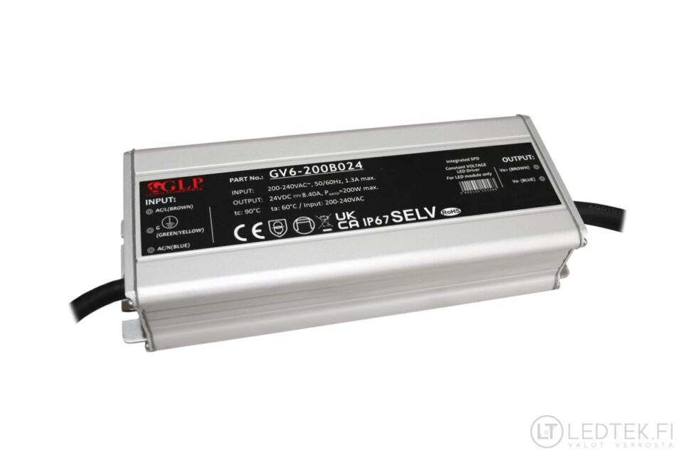 GLP GV6 LED-muuntaja 200W 24V - Ledtek